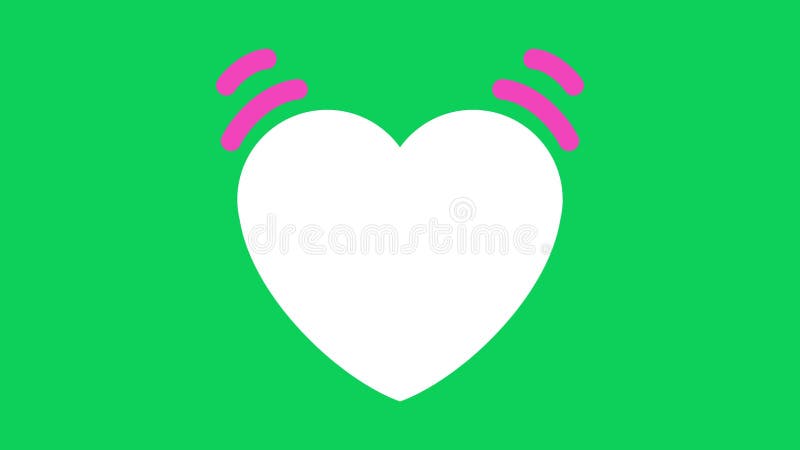 White Heart Beating Green Screen Animation. Love Animation on Green ...