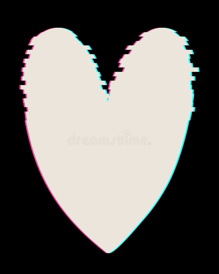 White Heart in Glitch Style. Vector Heart Illustration with, Modern and ...