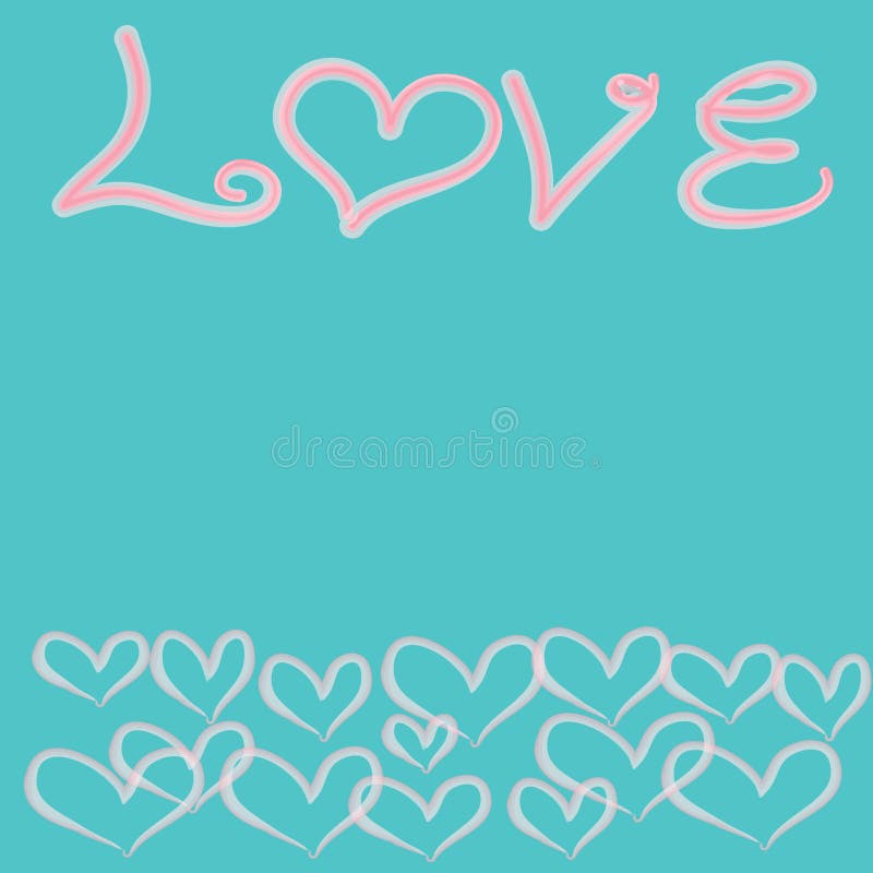White Heart with Love Text on Blue Background Stock Illustration ...