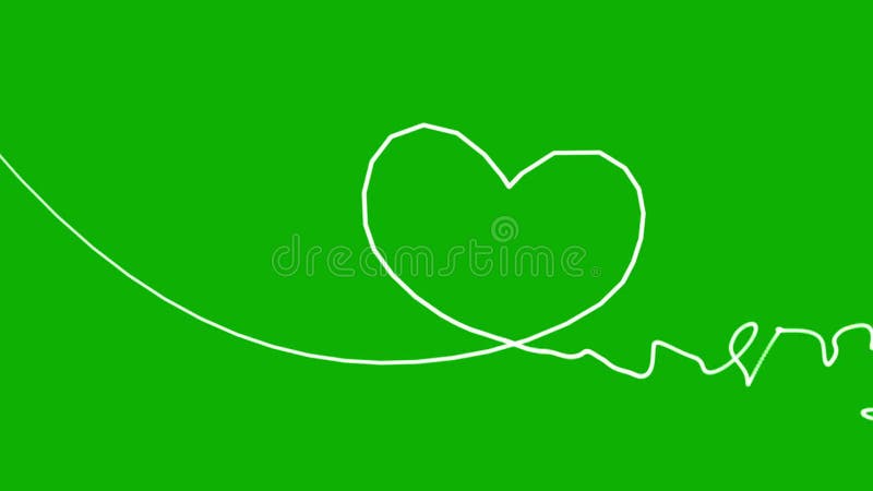 White Heart Beating Green Screen Animation. Love Animation on Green ...