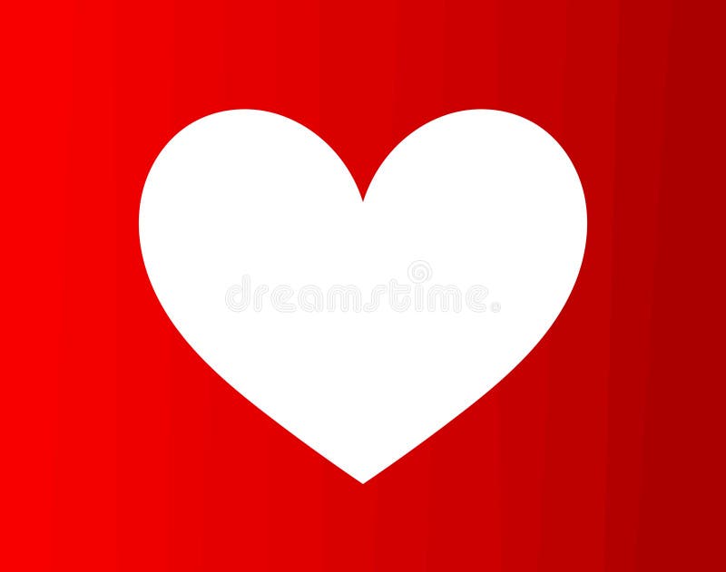 White Heart on Red Background Valentine Card. Stock Vector ...