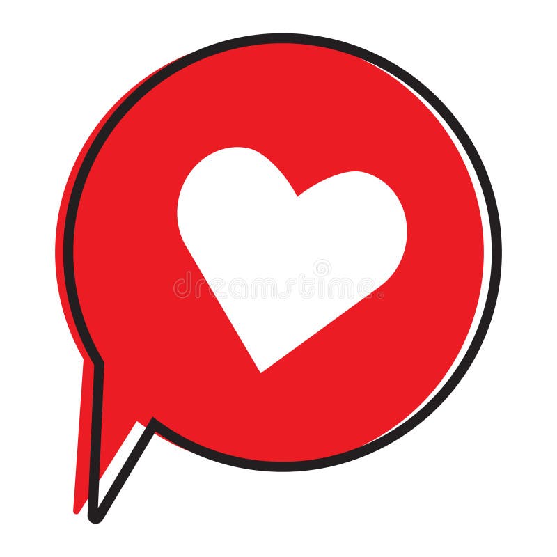 Heart in a Speech Bubble, Vector Love Icon. Stock Illustration ...