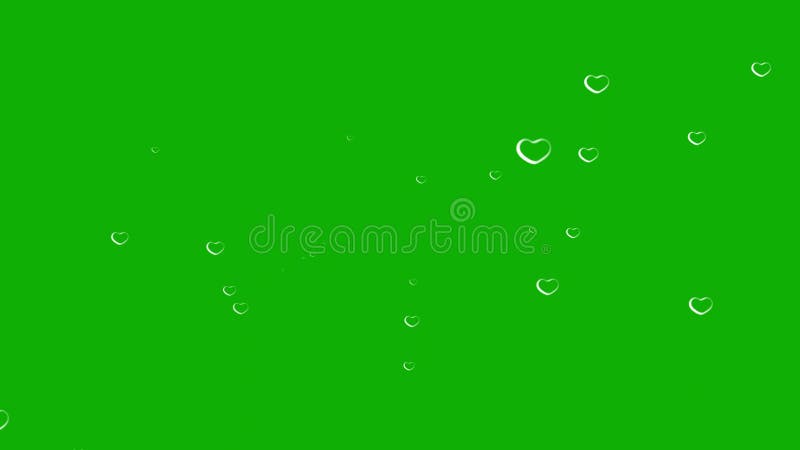 White Heart Shapes Motion Graphics with Green Screen Background Stock ...