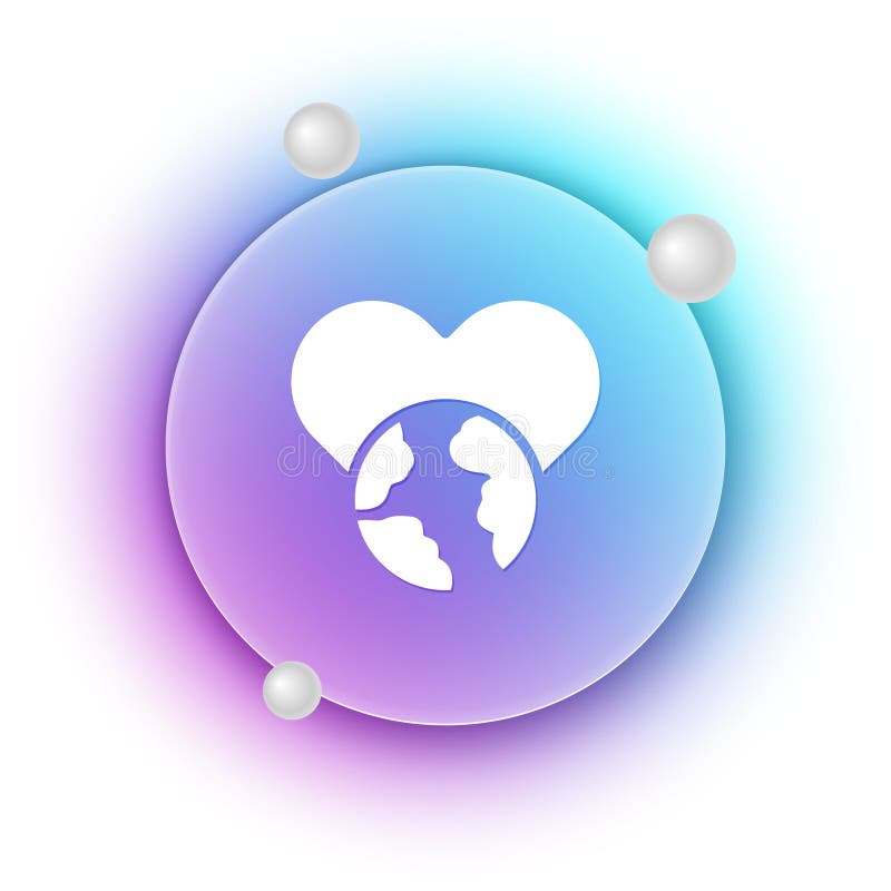 White the Heart World - Love Icon Isolated on White Background. Blue ...