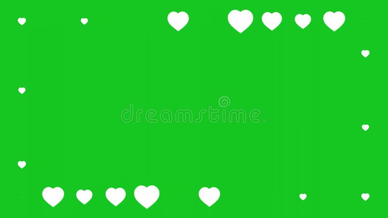Red Hearts Decorative Frame on Green Screen Background Stock Footage ...