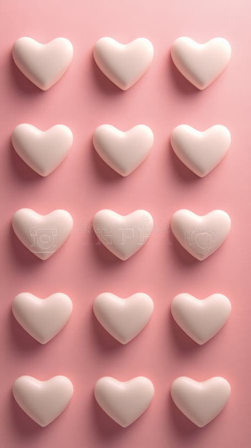White Hearts Forming a Pattern on Pink Background for Valentine S Day ...
