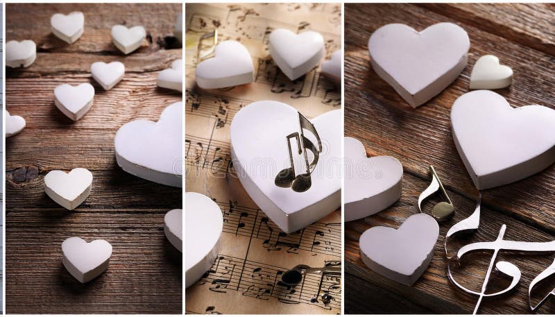 White hearts with notes stock illustration. Illustration of finger ...