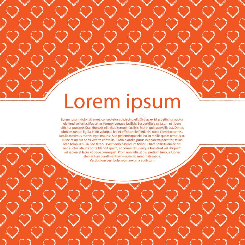 White Hearts Orange Oval Text Frame Stock Illustrations – 3 White ...
