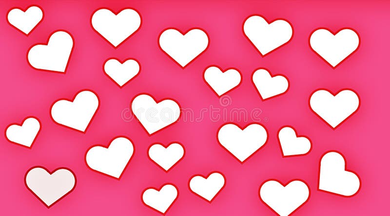 White Hearts On Pink Background Seamless Pattern Love Wallpaper
