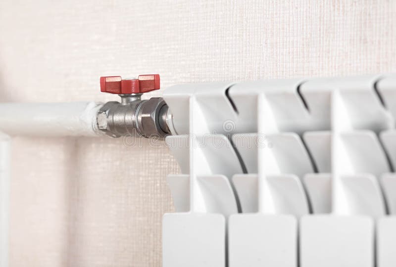 White Heating Radiator Regulator. Closeup Stock Photo - Image of house ...