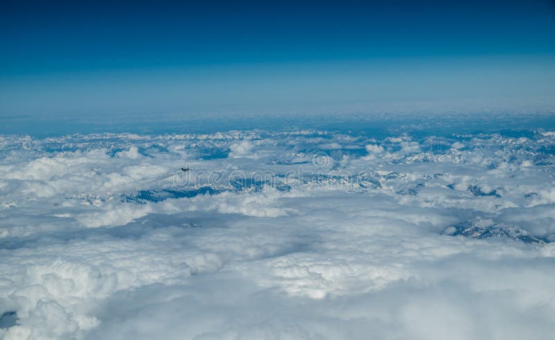 White Heavy Clouds in the Blue Sky. Panoramic Cloudscape Above the ...