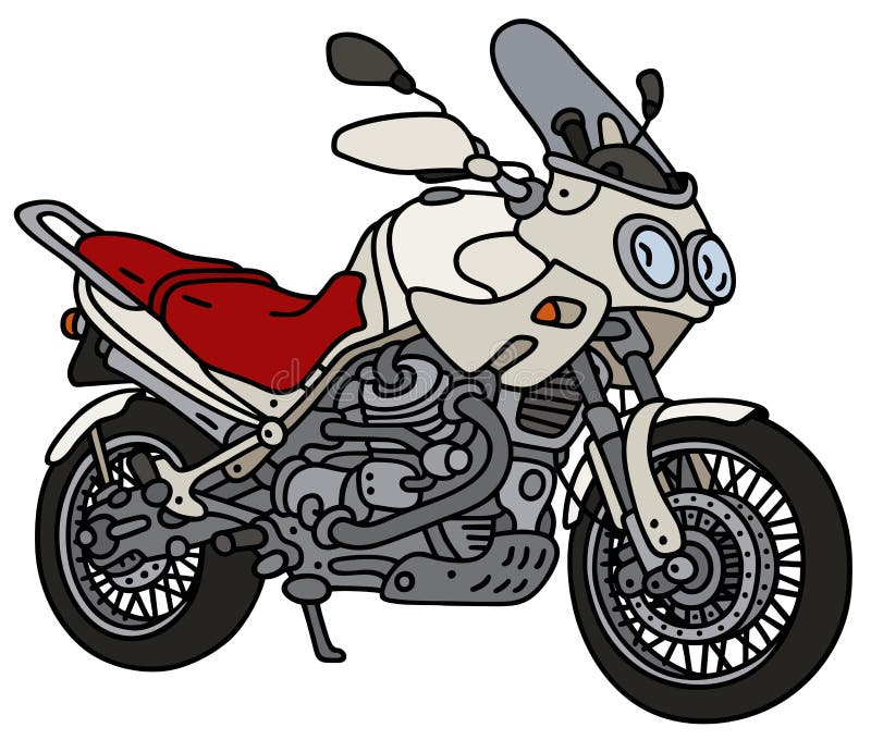 White heavy motorcycle stock vector. Illustration of heavy - 98049644