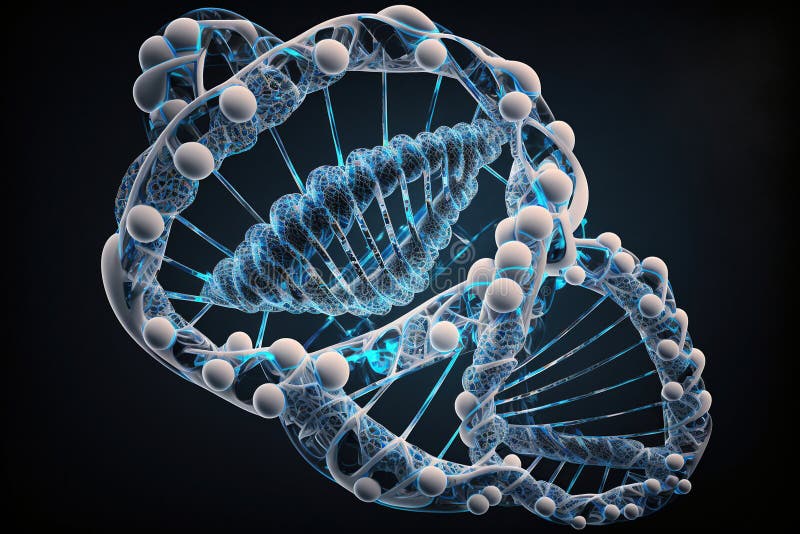 White Helix Human DNA Structure. Generative AI Stock Illustration ...