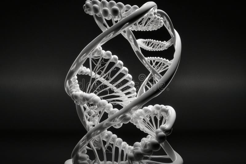 White Helix Human DNA Structure. Generative AI Stock Illustration ...