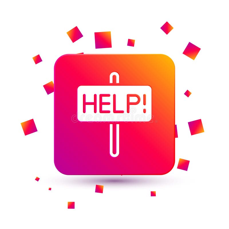 White Help Icon on a Red Background - Communication Concept for Contact ...