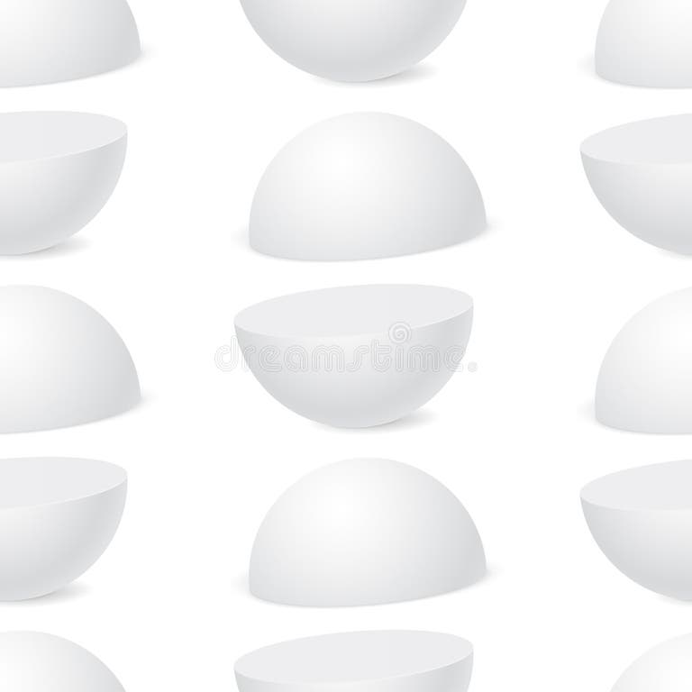 White Hemisphere Mockup. 3d Template Stock Vector - Illustration of ...