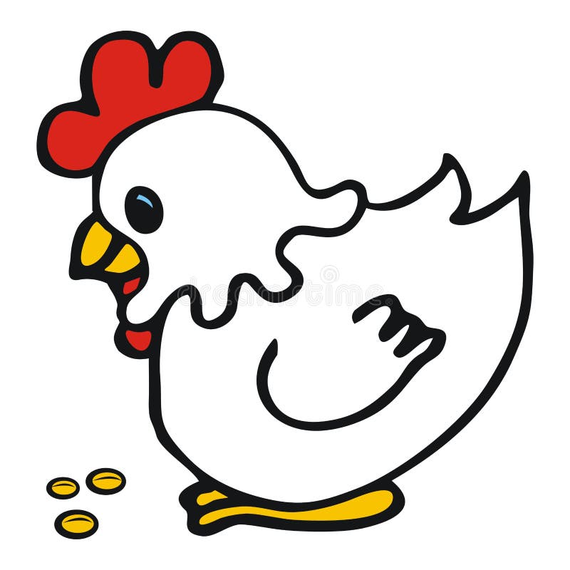 White hen stock vector. Illustration of drawing, cute - 51624634