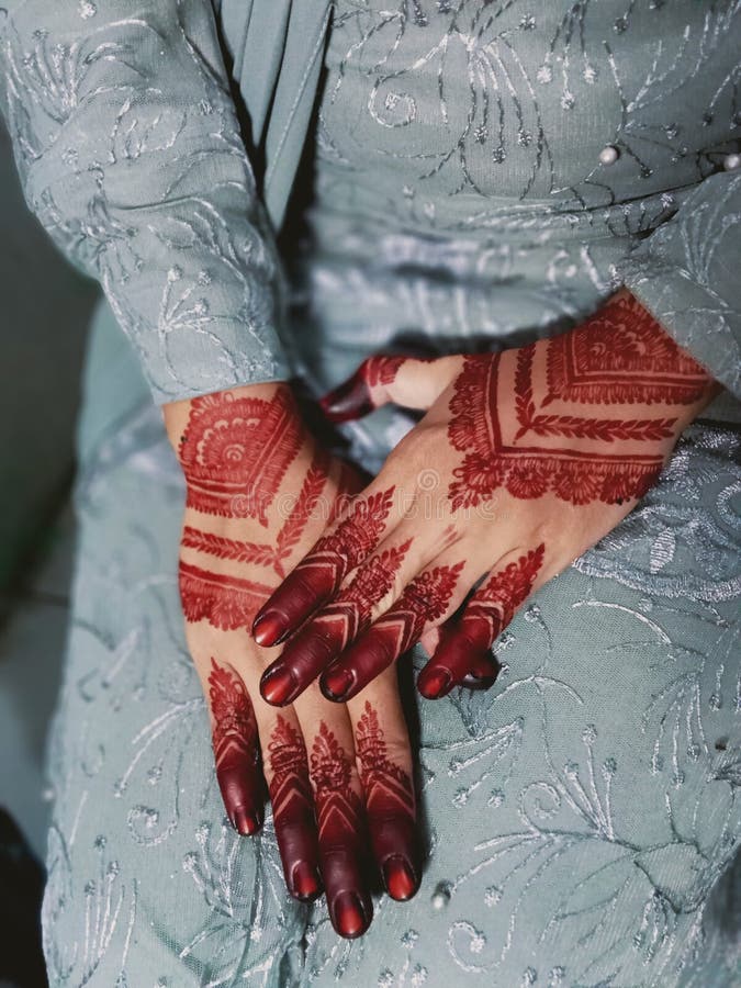 White Henna Wedding Maroon Henna Beautiful Stock Image - Image of ...