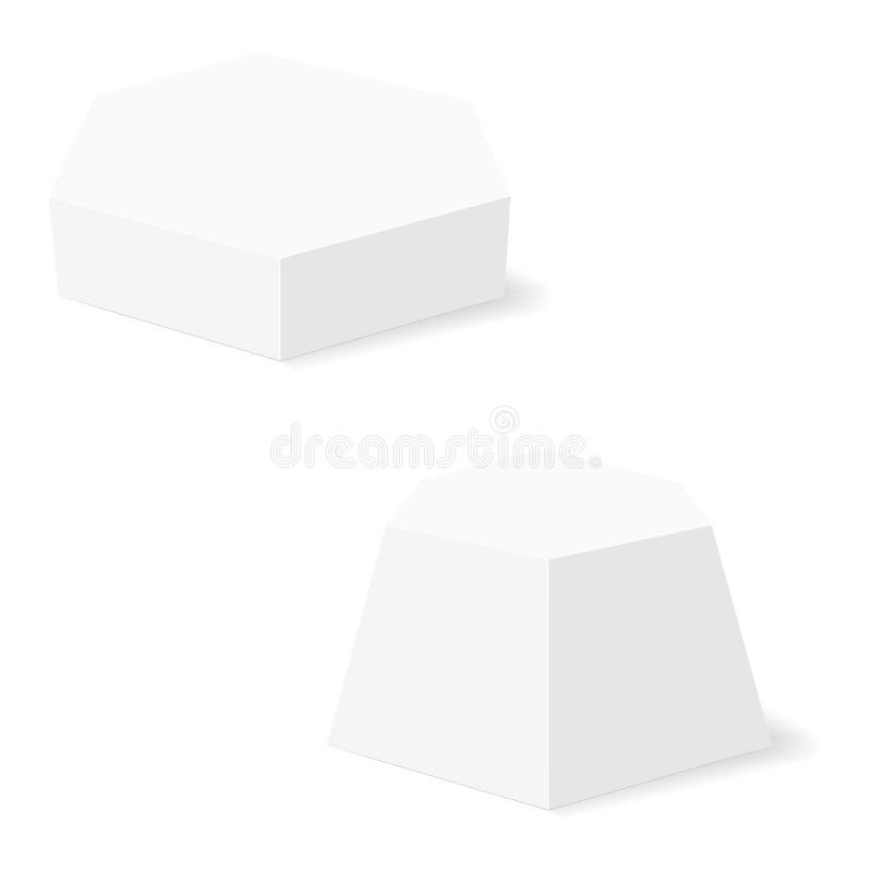 White Hexagon Box Packing with Soft Shadow .Vector Mock Up Stock Vector ...