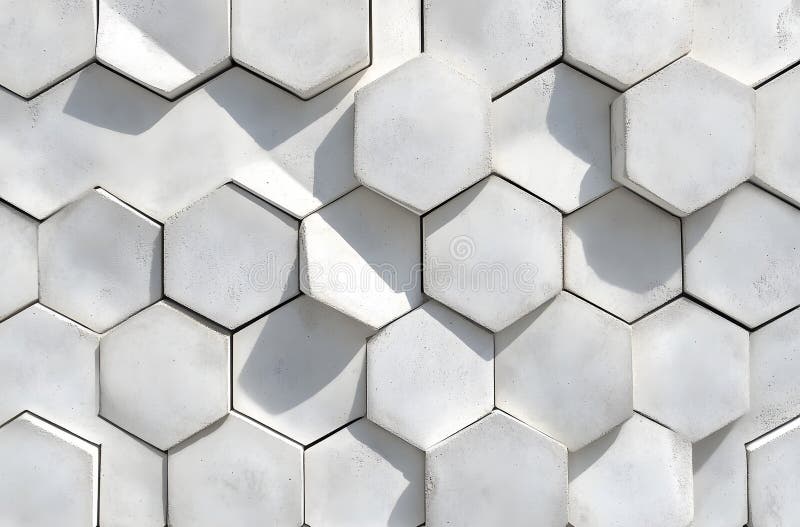 White Hexagon Concrete Pavers Seamless Pattern Stock Illustration ...