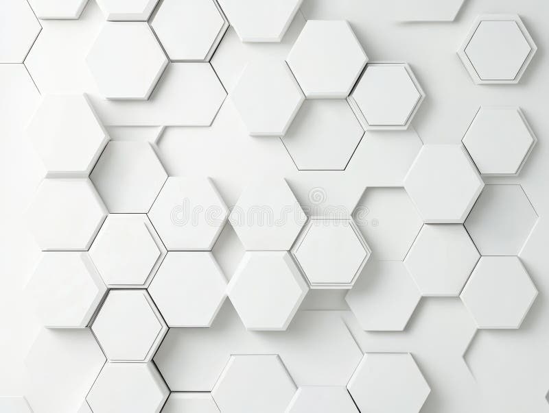 White Hexagon Pattern Abstract Background Stock Illustration ...