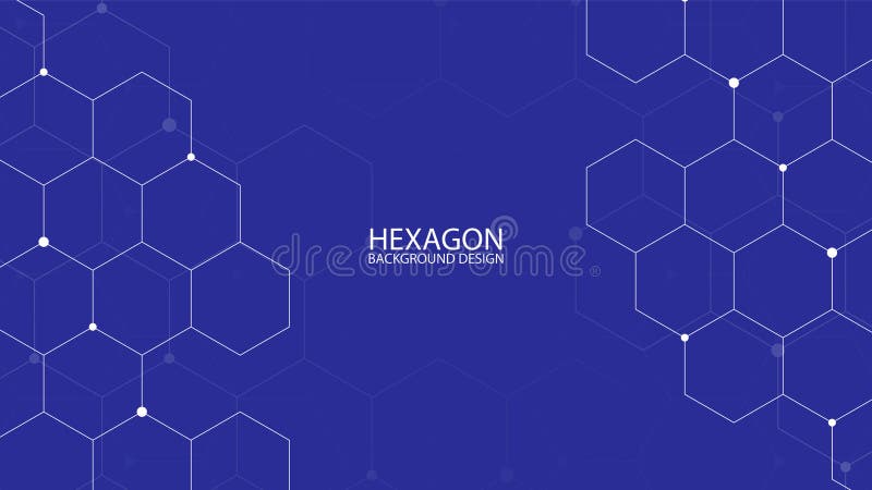 White Hexagon Pattern on Blue Background Stock Vector - Illustration of ...