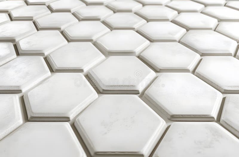 White Hexagon Paver Seamless Texture 3D Render Stock Illustration ...