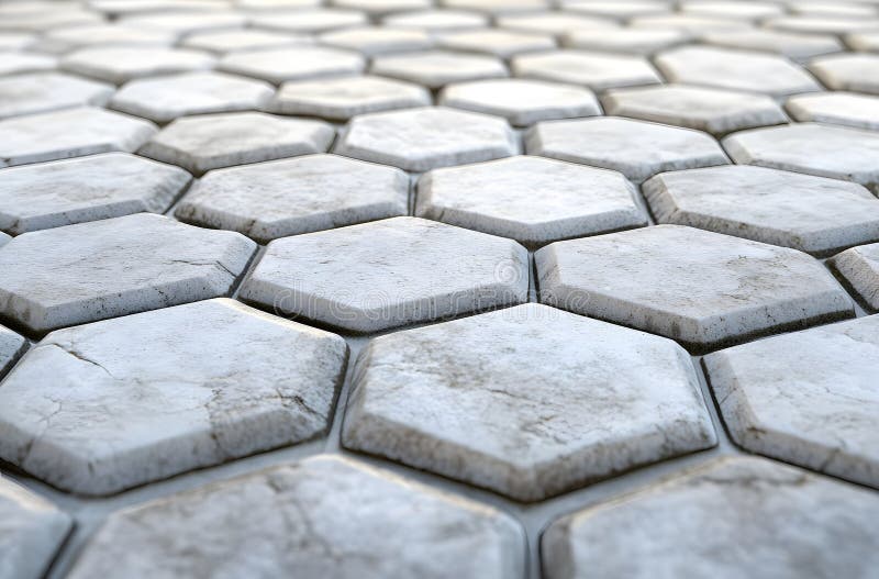 White Hexagon Paving Stone Seamless Texture 3D Render Stock ...
