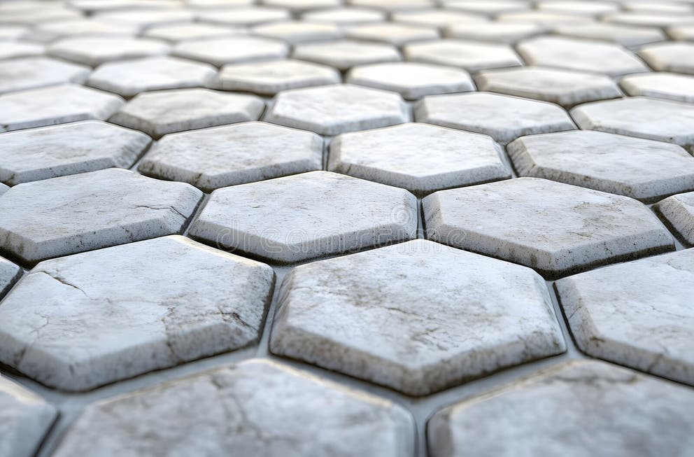 White Hexagon Paving Stone Seamless Texture 3D Render Stock ...