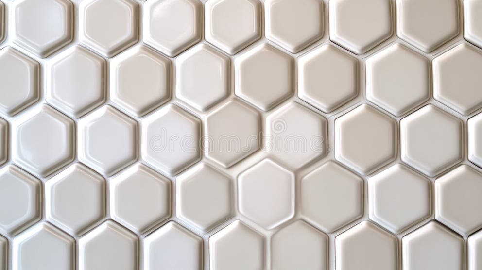 White Hexagon Tile Pattern Background Texture Stock Illustration ...