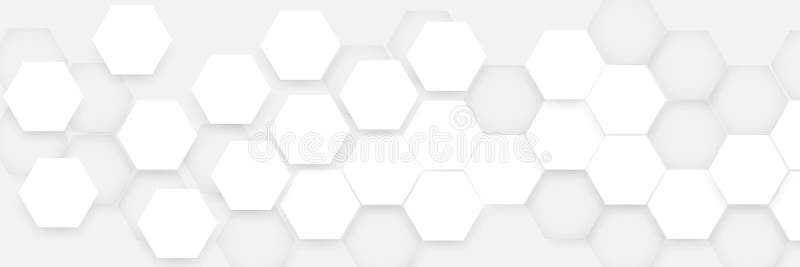 White Hexagonal Abstract Background with 3D Effect Stock Illustration ...