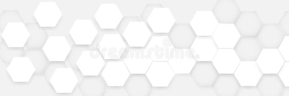 White Hexagonal Abstract Background with 3D Effect Stock Illustration ...