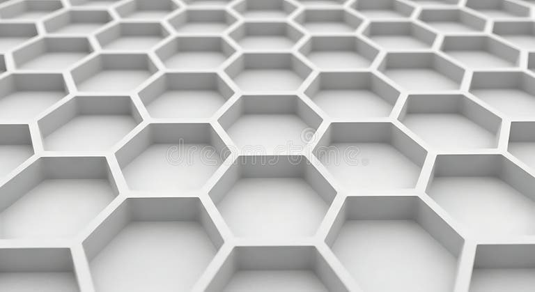White Hexagonal Grid Pattern on Smooth Surface for Modern Design Stock ...