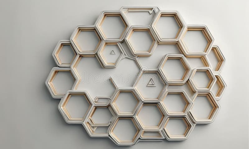 White Hexagonal Honeycomb-like Structure with Central Triangle and Two ...