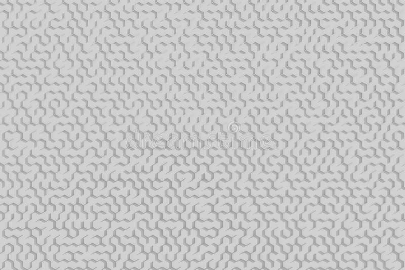 White Hexagonal Maze Pattern. Simple, Minimalistic Abstract 3D ...