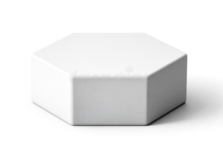 White Hexagonal Object Placed on a Clean Surface with Smooth Edges and ...