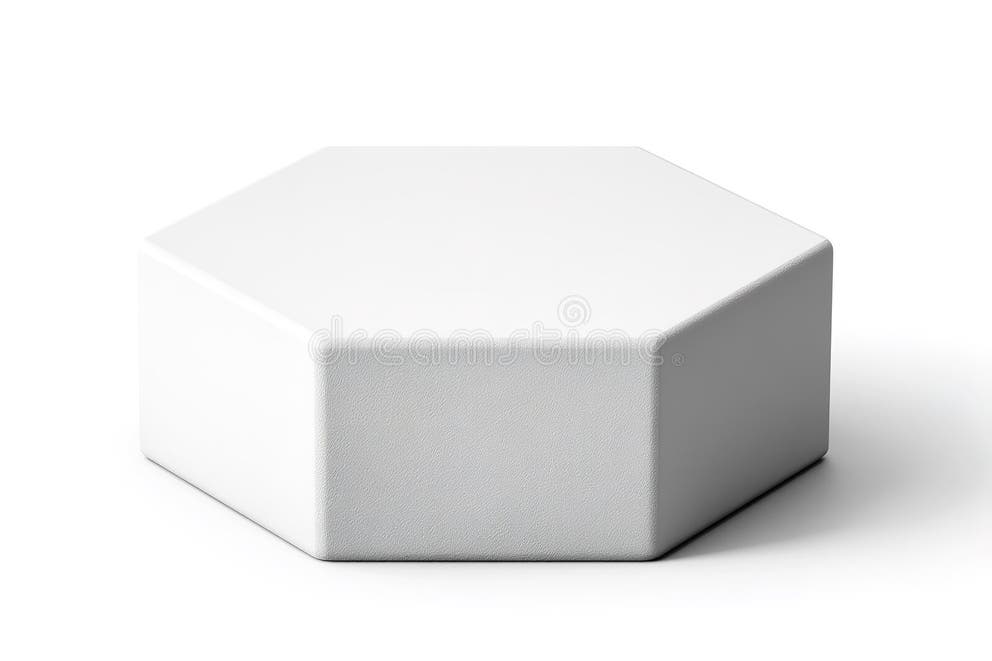 White Hexagonal Object Placed on a Clean Surface with Smooth Edges and ...