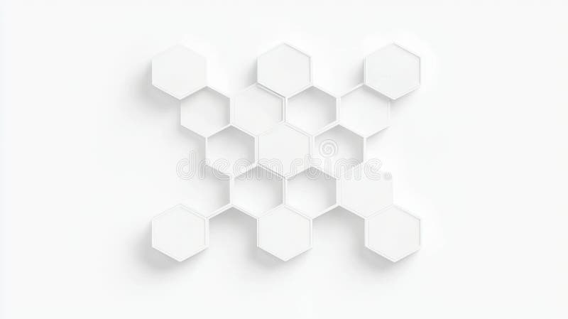 A White Hexagonal Pattern on a White Background. Stock Illustration ...