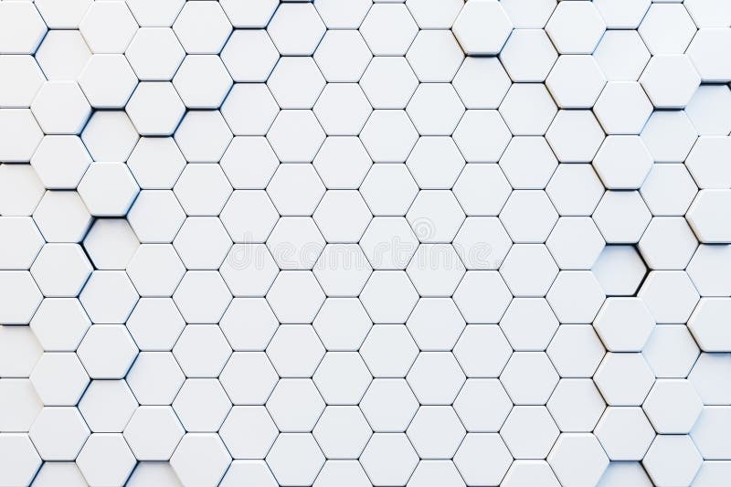 White Hexagonal Pattern with Blue Outlines on a Clean Background ...