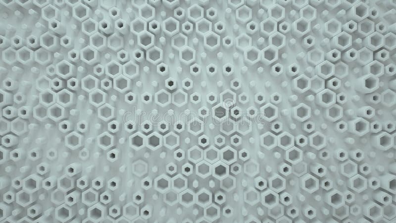 White Hexagonal Shapes 3D Rendering Stock Illustration - Illustration ...