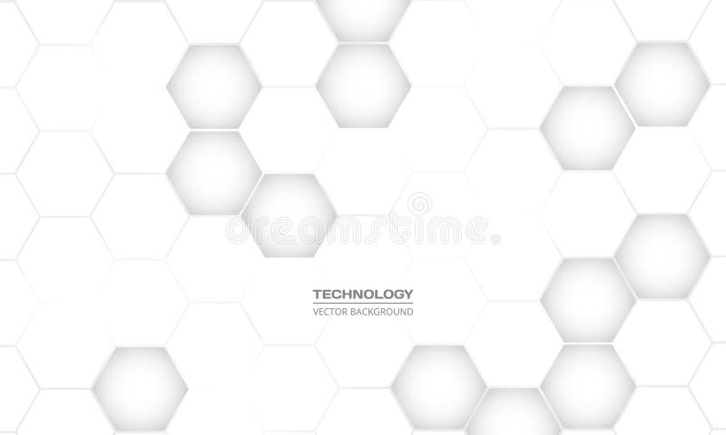 3d Hexagonal Technology Abstract White Background. Stock Vector - Illustration of power, flash ...