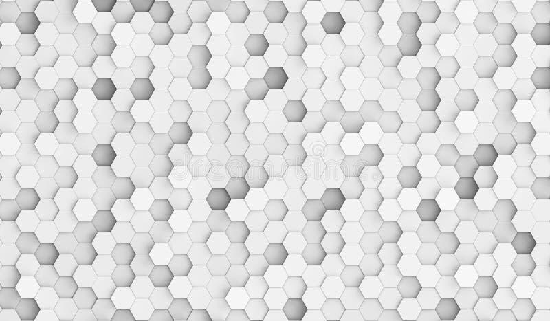 White Hexes Background Texture. Hexagonal Texture Stock Illustration ...