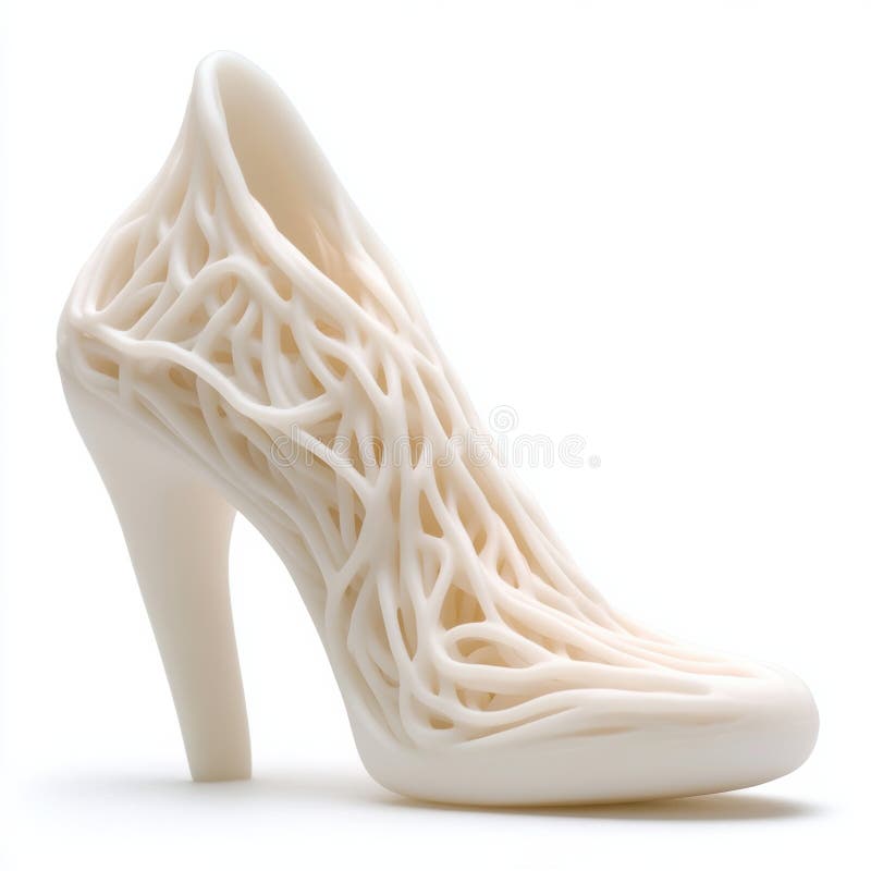 A White High Heel Shoe with a Design on the Sole, AI Stock Illustration ...
