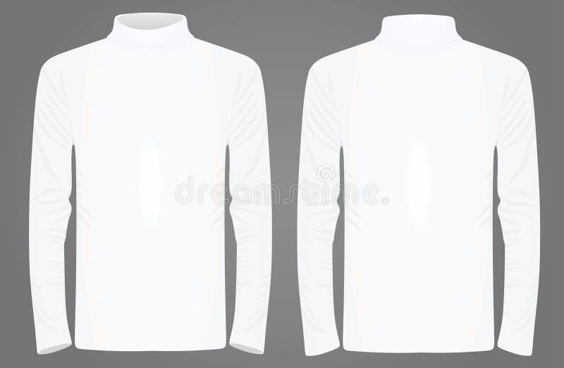 White High Neck Long Sleeve T Shirt Stock Vector - Illustration of ...