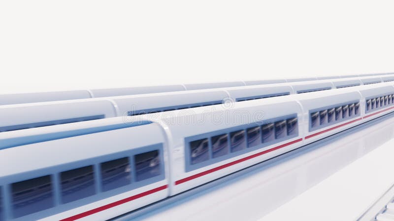 White High Speed Railway Bullet Train, 3d Rendering Stock Video - Video ...