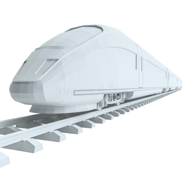 White high-speed train stock illustration. Illustration of mockup ...