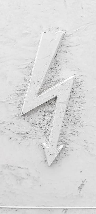 White High Voltage Sign on White Background. Selective Focus Stock ...