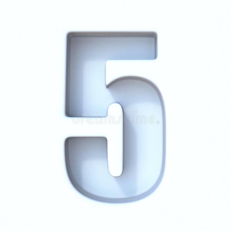 White Hole Shadow Font Number 5 FIVE 3D Stock Illustration ...