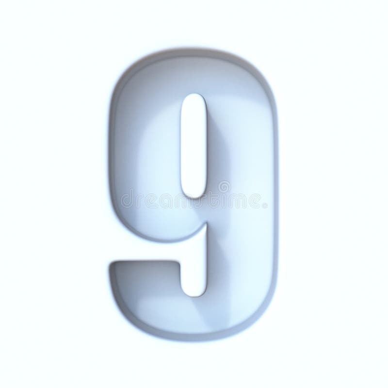 White Hole Shadow Font Number 9 NINE 3D Stock Illustration ...