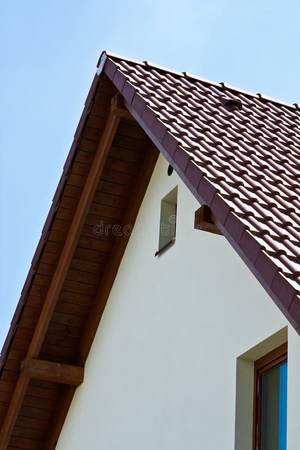 White home gable stock photo. Image of diagonal, clear - 16053792